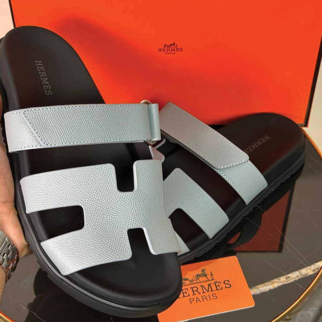 Hermès Chypre Sandals – Grey - ShinMarket